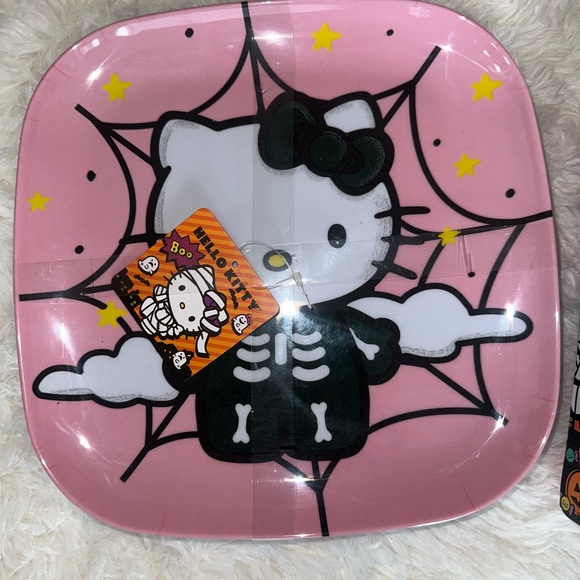 Hello Kitty | Kitchen | Hello Kitty Pink Halloween Plate And Cup Set ...